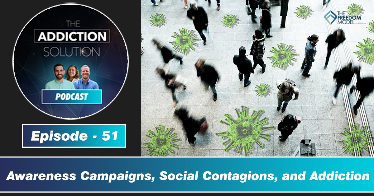 Awareness Campaigns, Social Contagions, and Addiction